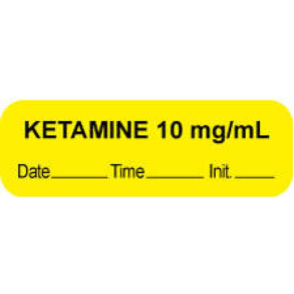 Anesthesia Label With Date, Time & Initial (Paper, Permanent) "Ketamin ...