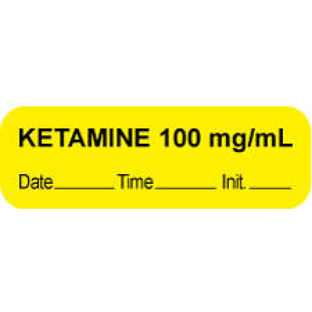 Anesthesia Label With Date, Time & Initial (Paper, Permanent) "Ketamin ...