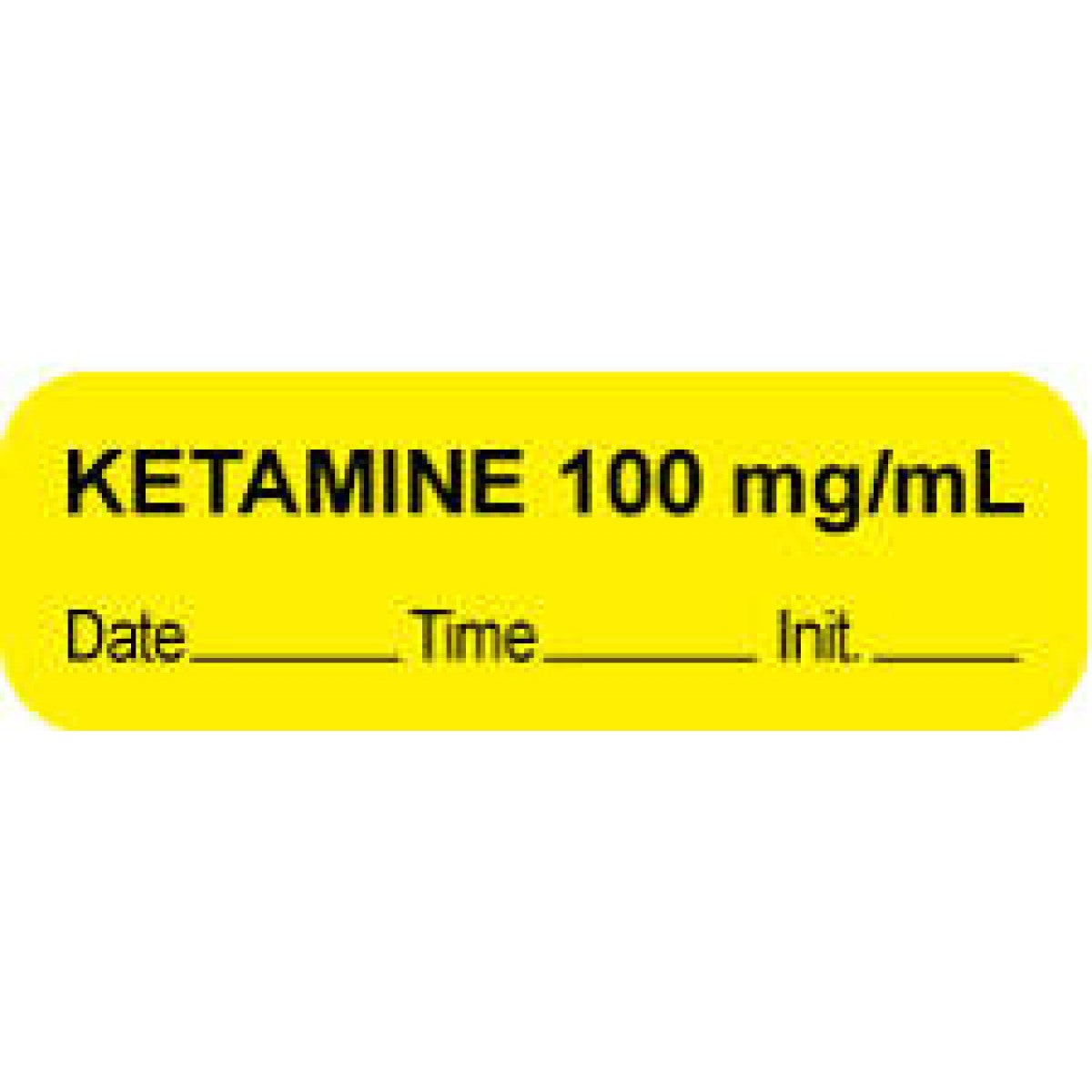 Anesthesia Label With Date, Time & Initial (Paper, Permanent) "Ketamin ...