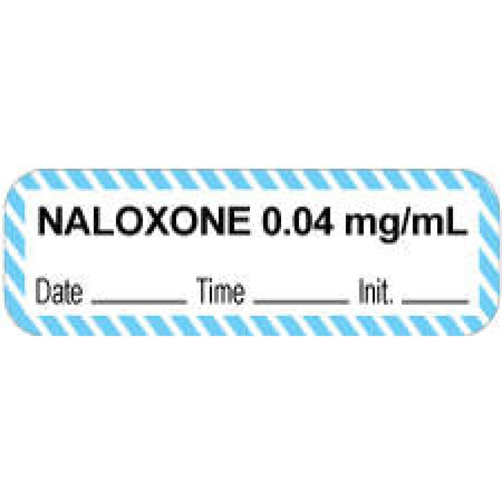 Anesthesia Label With Date, Time & Initial (Paper, Permanent) "Naloxon ...