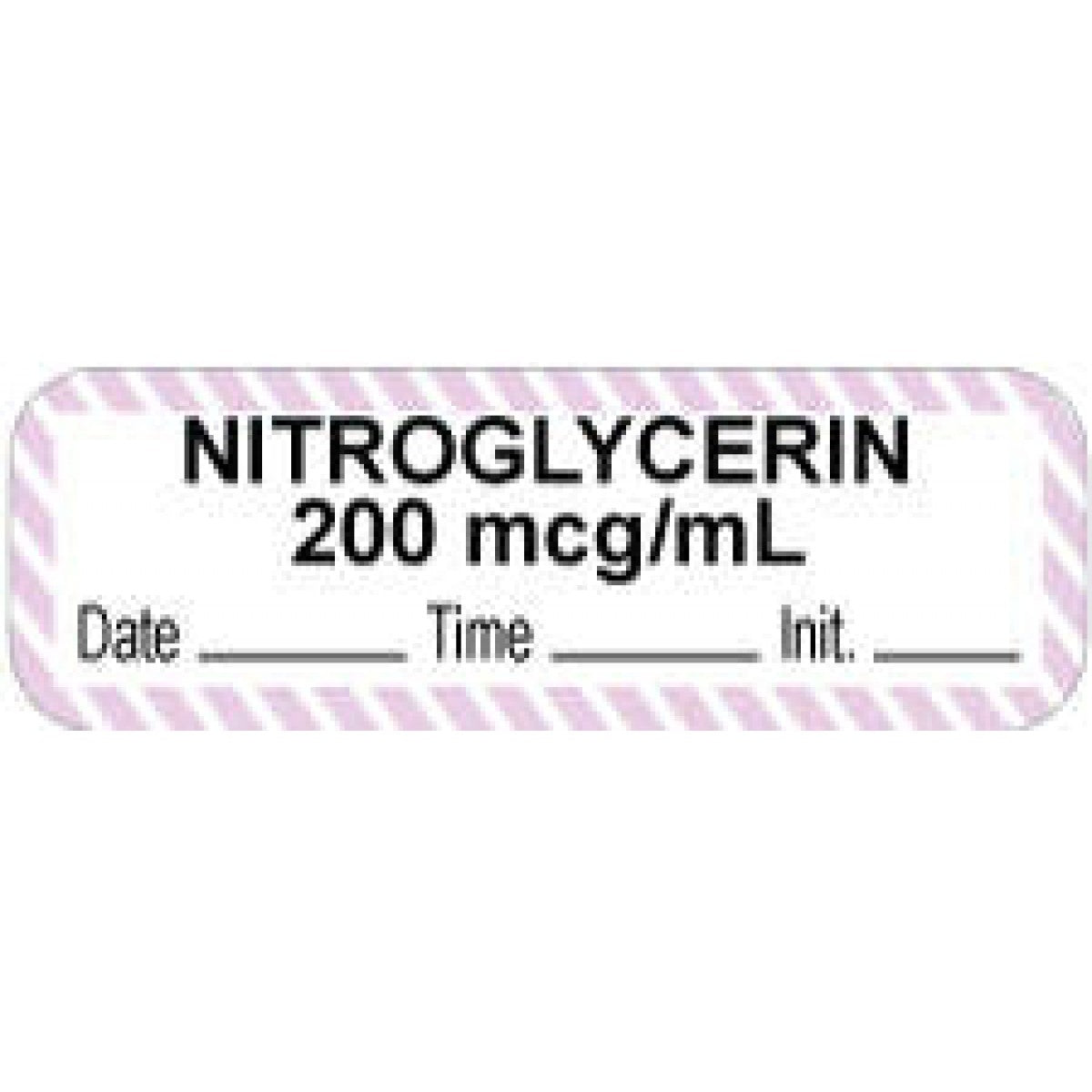 Anesthesia Label With Date, Time & Initial (Paper, Permanent) "Nitrogl ...