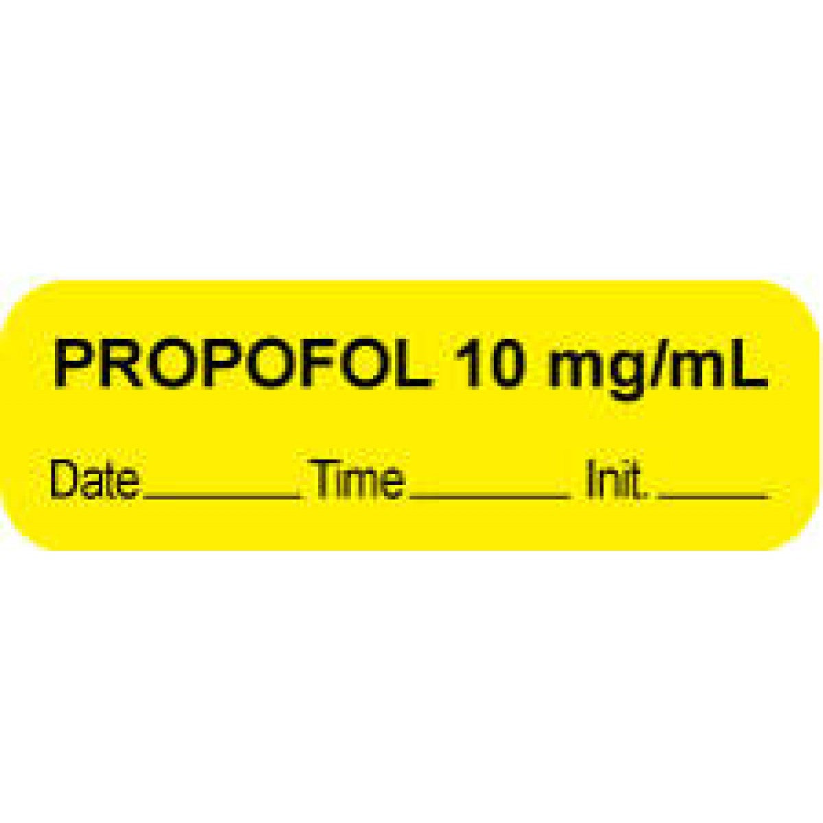 Anesthesia Label With Date, Time & Initial (Paper, Permanent) "Propofo ...