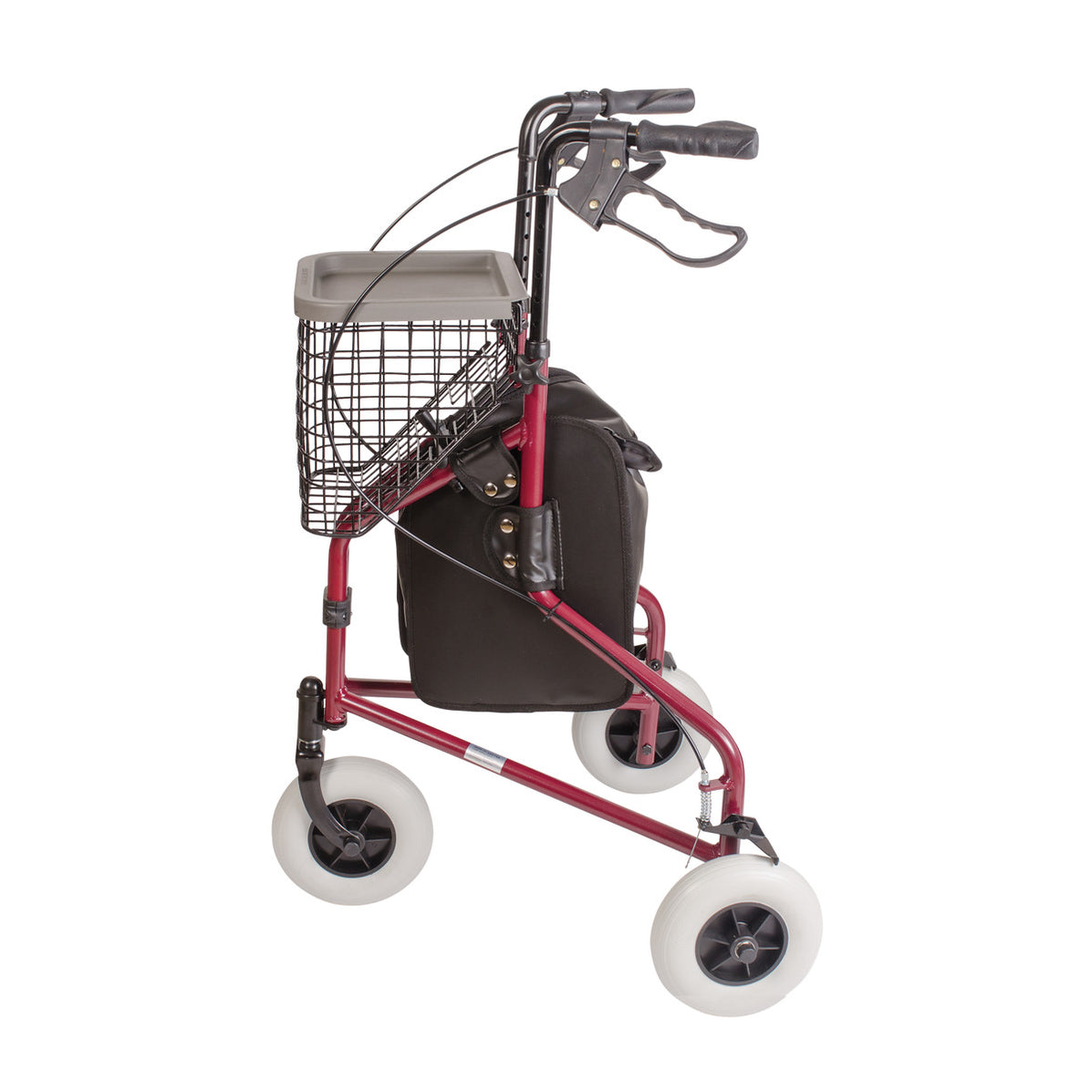 DMI 3-Wheel Aluminum Rollator, Burgundy | Steel Frame Construction ...