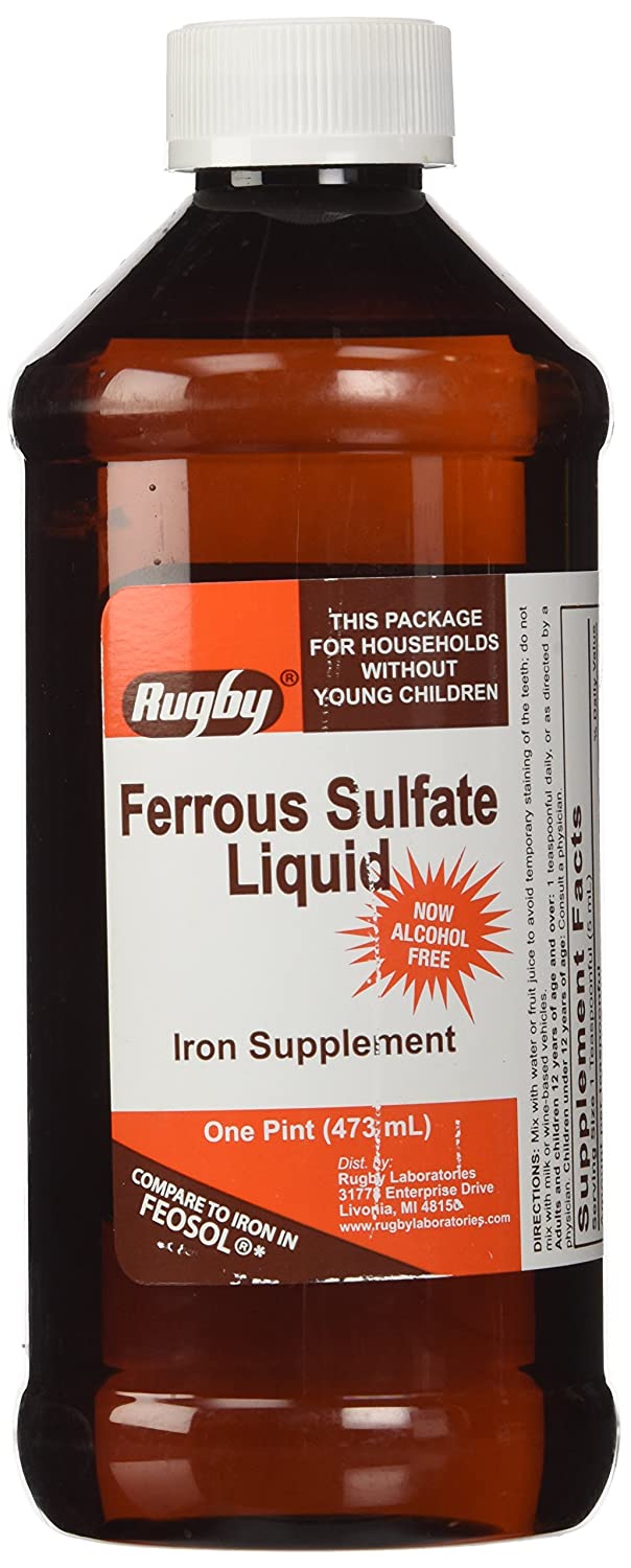 Major-Rugby Pharmaceuticals Iron Supplement Ferrous Sulfate Elixir 220 ...