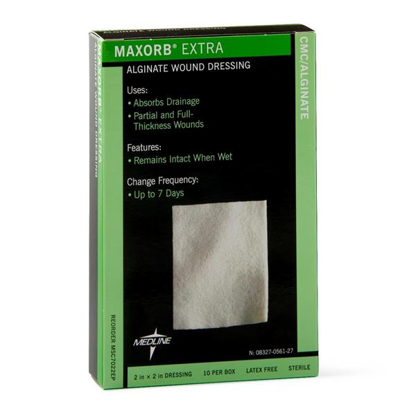 Medline Industries Dressing Maxorb Extra Alginate 2x2" 100/Ca ...