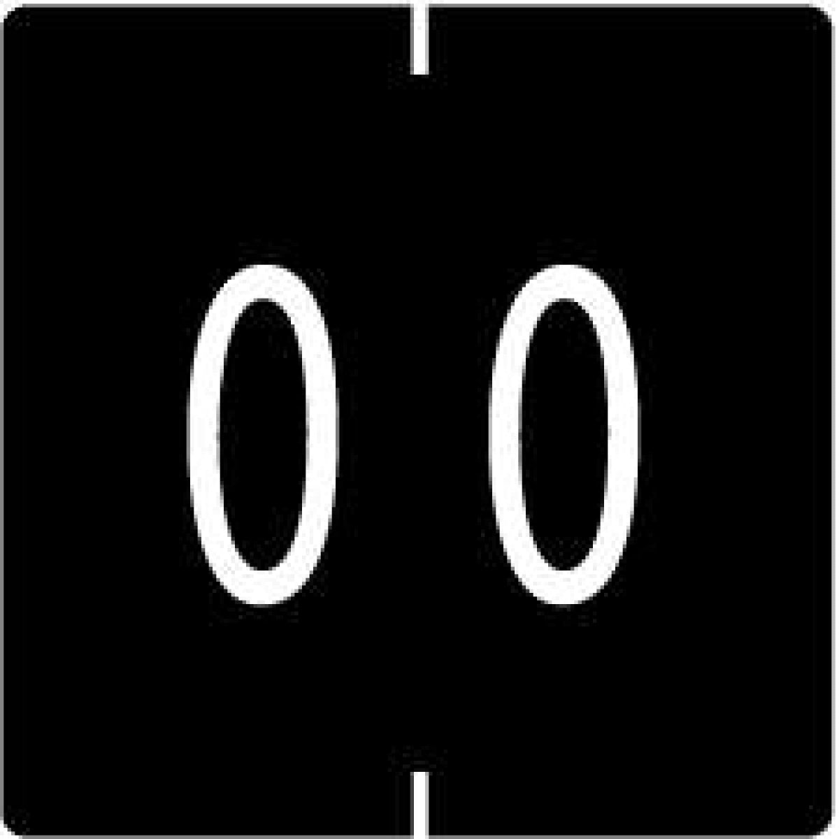 Gbs Compatible 9600 Color Code Label Numeric "0" 1 1/2" X 1 1/2" Black ...