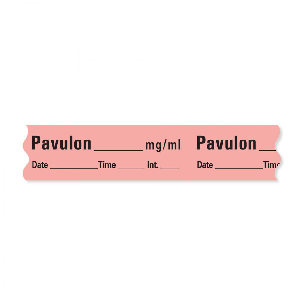 Anesthesia Tape With Date, Time & Initial (Removable) Pavulon Mg/Ml 1 ...