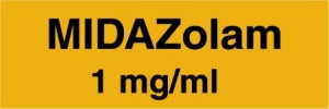 Medline Anesthesia Syringe Labels - Midazolam Orange 1 mg / mL Tape ...