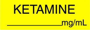 Medline Anesthesia Syringe Labels - Ketamine Yellow mg / mL Tape - AT3 ...