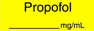 Medline Anesthesia Syringe Labels - Propofol Yellow mg / mL Tape - AT4 ...