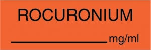 Medline Anesthesia Syringe Labels - Rocuronium Fluorescent Red mg / mL ...