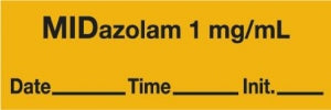 Medline Anesthesia Syringe Labels - Midazolam Orange 1 mg / mL Tape ...