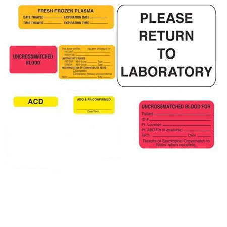 Blood Bank Labels FRESH FROZEN PLASMA" - Fluorescent orange with black ...