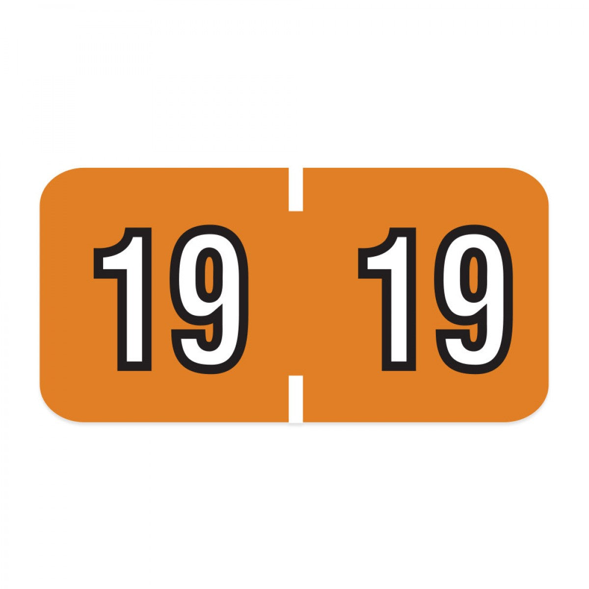 Colwell Compatible Color Code Label Year "19" 1-1/2 X 3/4 Orange Mylar ...