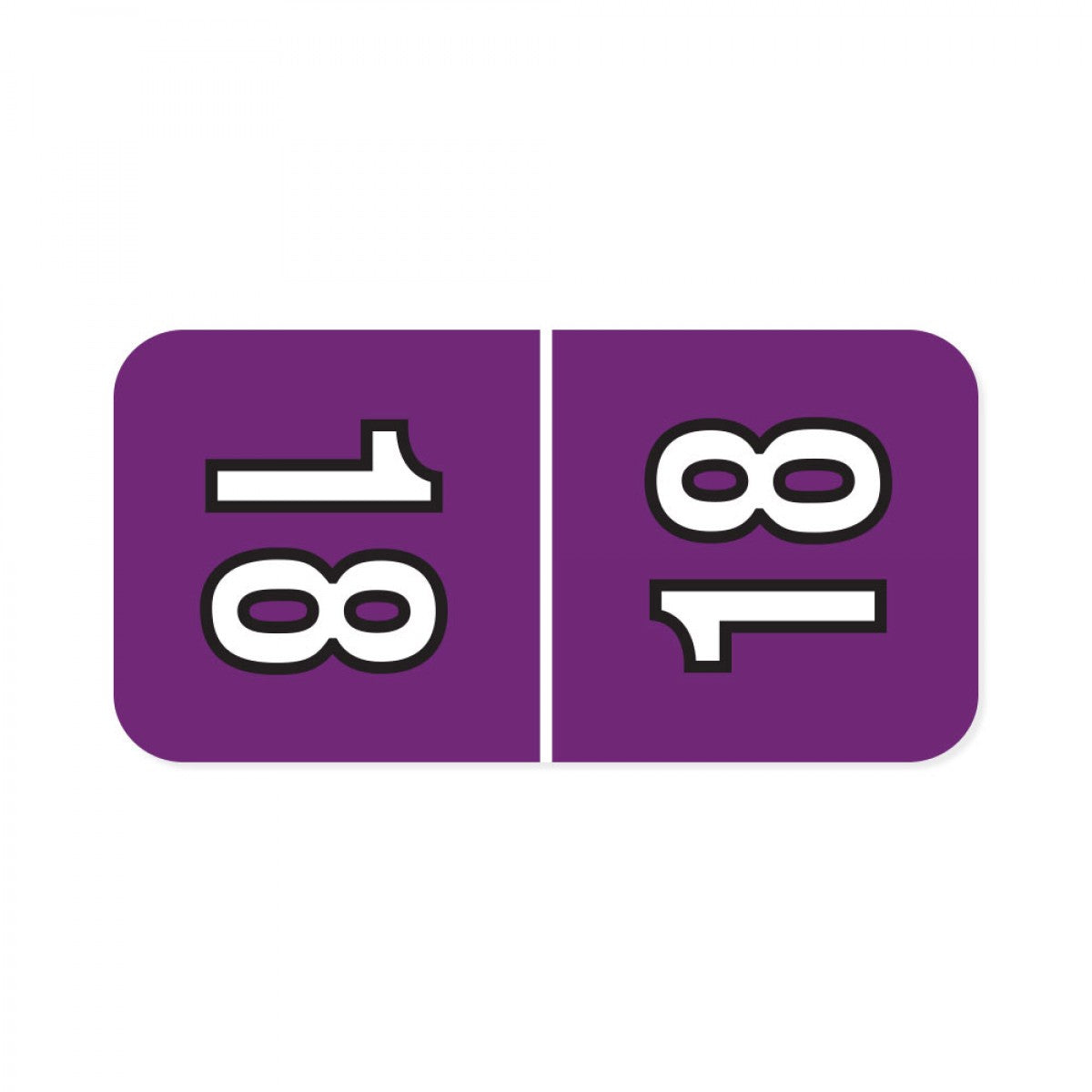 Colwell Compatible Color Code Label Year "18" 1/2 X 1 Purple Mylar Per ...