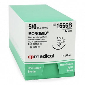CP Medical Monomid Nylon Suture - Black Monofilament Nonabsorbable Sut ...