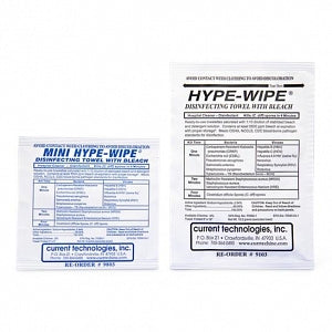 Current Technologies Hype-Wipe Bleach Towelettes - 6" x 12" Hype-Wipe ...
