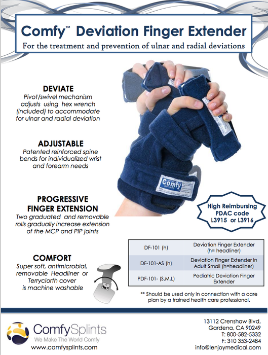 Comfy Finger Extender Hand Orthosis With Graduated Rolls, Terrycloth ...