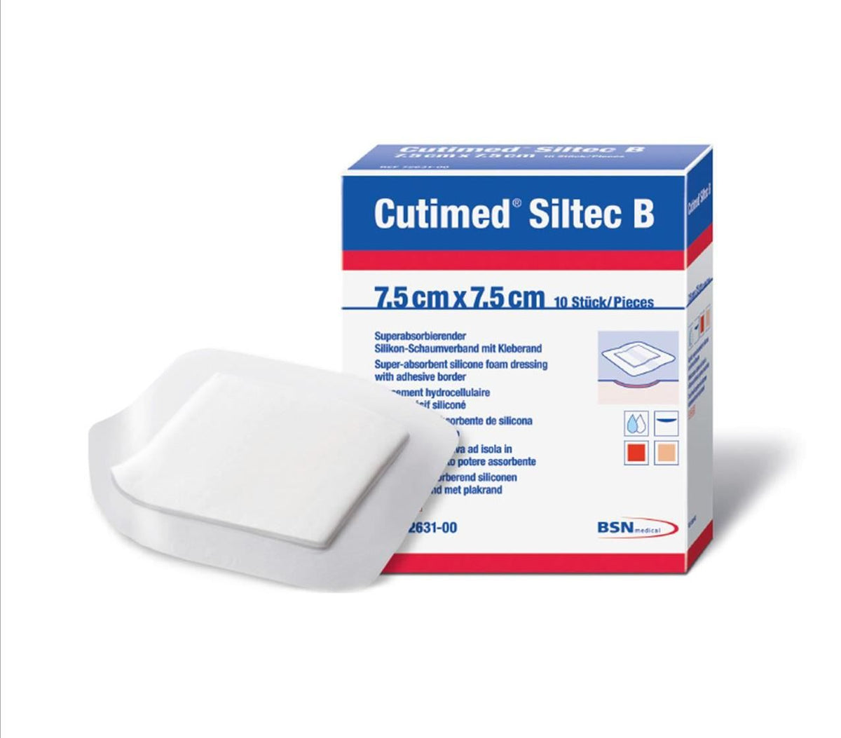 Cutimed Siltec Adhesive Border Foam Dressing - 7328404 — Grayline Medical