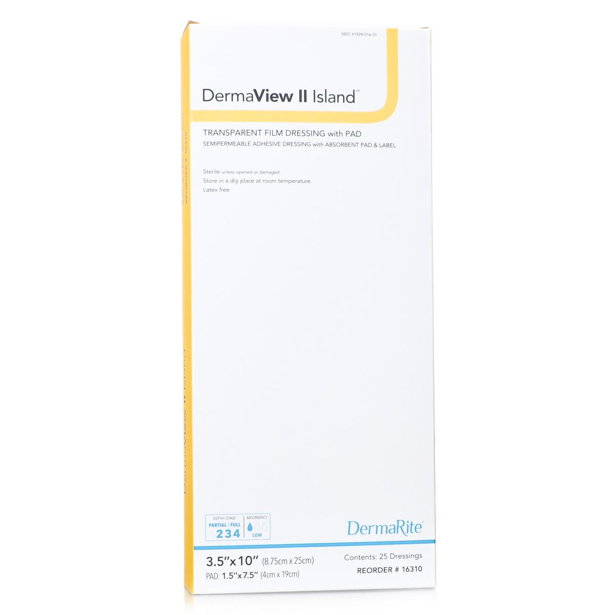 DermaView II Transparent Island Dressing by DermaRite — Grayline Medical