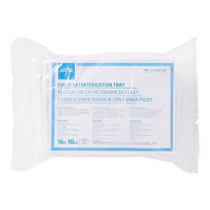 Medline 100% Silicone 2-Layer Foley Catheter Tray with Drain Bag - 2-L ...