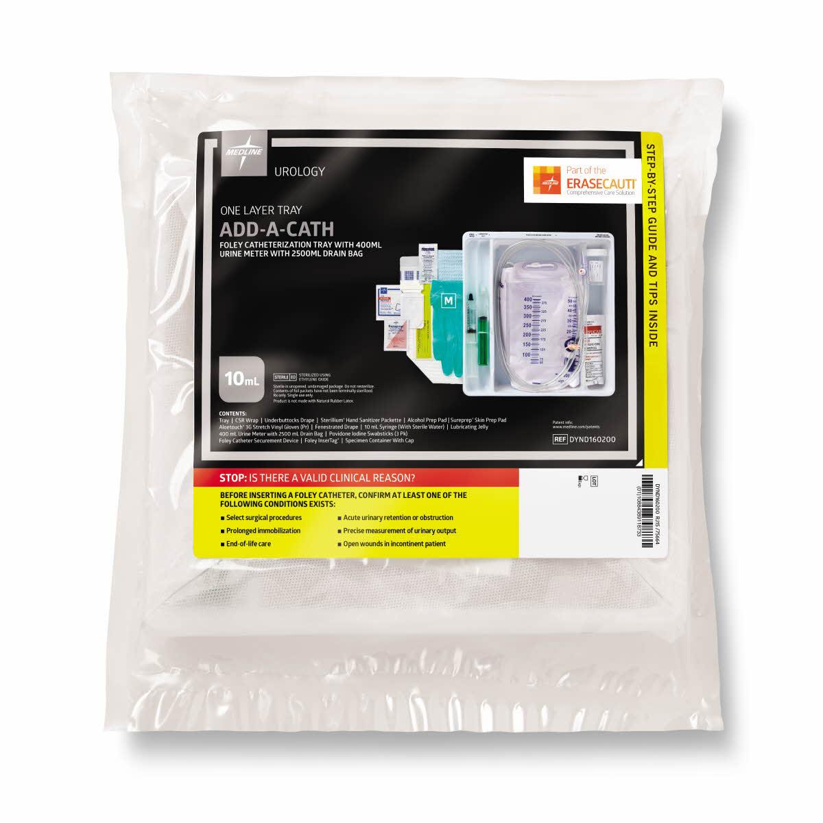 Medline Add-A-Cath 1-Layer Foley Catheter Tray with Urine Meter - Tota ...