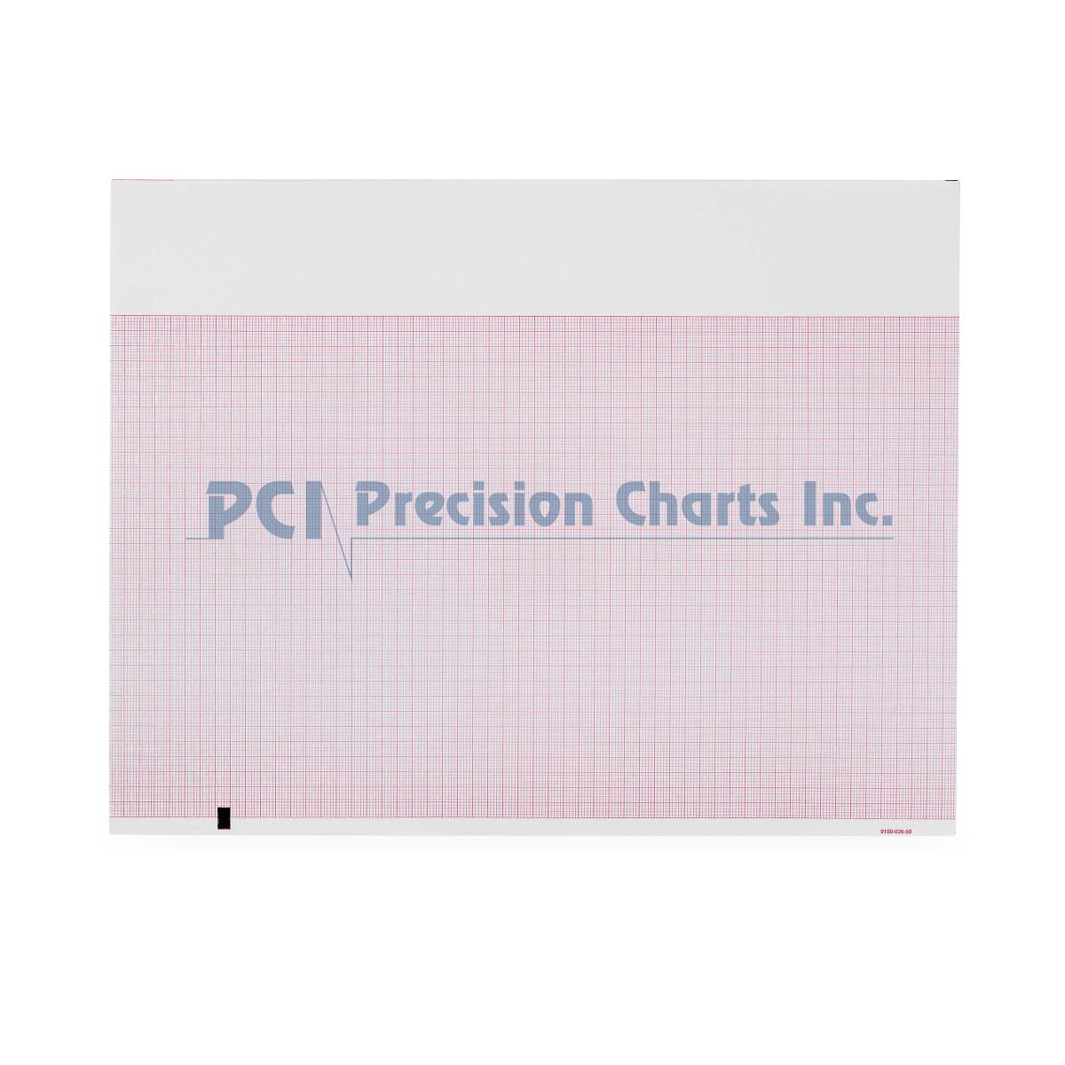 Precision Charts, Inc Recording Paper - ECG Chart Paper with Red Grid ...