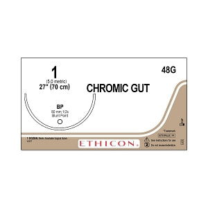 Ethicon Surgical Chromic Gut Sutures - SUTURE, 1 27 CHROMIC GUT, BP, V — Grayline Medical