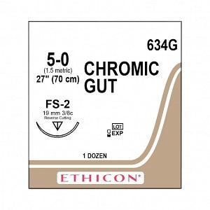 Ethicon Surgical Chromic Gut Sutures - SUTURE, 5/0 27 CHROMIC GUT, BL ...