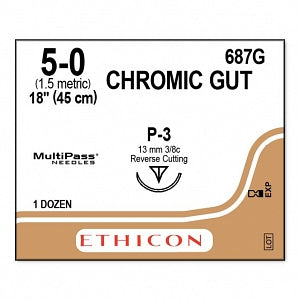 Ethicon Surgical Chromic Gut Sutures - SUTURE, 5/0 18 CHROMIC GUT BL P ...