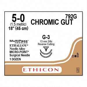 Ethicon Surgical Chromic Gut Sutures - SUTURE, 5/0, 18IN, CHROMIC GUT ...