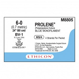 Ethicon Prolene Blue Needled Sutures - SUTURE, PROLENE, MONO, BLU, 6/0 — Grayline Medical