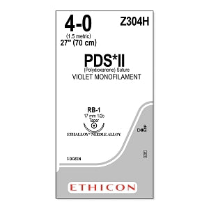 Ethicon PDS II Violet Sutures - SUTURE, 4/0 27 PDS II VIO MONO RB, VA — Grayline Medical
