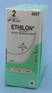 Ethicon Reverse Cutting Ethilon Sutures - Black Ethilon 2 LR 20" Sutur ...