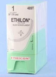 Ethicon Reverse Cutting Ethilon Sutures - Black Ethilon 1 LR 30" Sutur ...