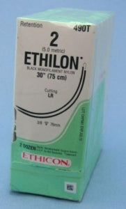 Ethicon Reverse Cutting Ethilon Sutures - Black Ethilon 2 LR 30" Sutur ...