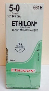 Ethicon Reverse Cutting Ethilon Sutures - Black Ethilon 5-0 FS-2 18" S ...