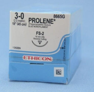 Ethicon Precision-Point, Reverse-Cutting Prolene Sutures - Blue Prolen — Grayline Medical