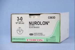Ethicon Nurolon Nonabsorbable Nylon Sutures - Nurolon Suture, 8-18", B ...