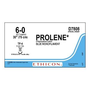 Ethicon Prolene Blue Needled Sutures - SUTURE, PROLENE, 6-0, TF-4, 30" — Grayline Medical