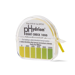 Micro Essential Hydrion Quaternary Test Paper - QUAT TEST STRIP, 10/CS ...