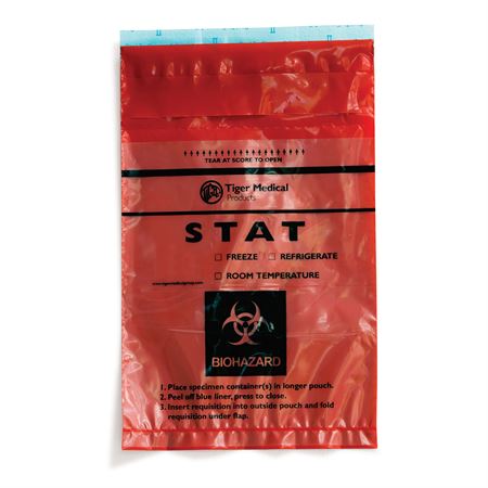 Enhanced Speci-Gard Opaque STAT Bag Biohazard Bag - 6"W x 10"H - Opaqu ...