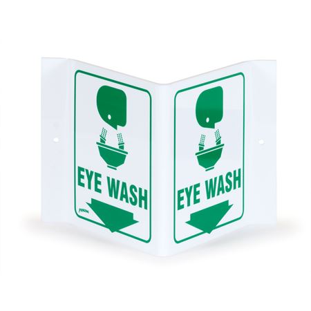 V-Shape Sign Eye Wash" Sign — Grayline Medical