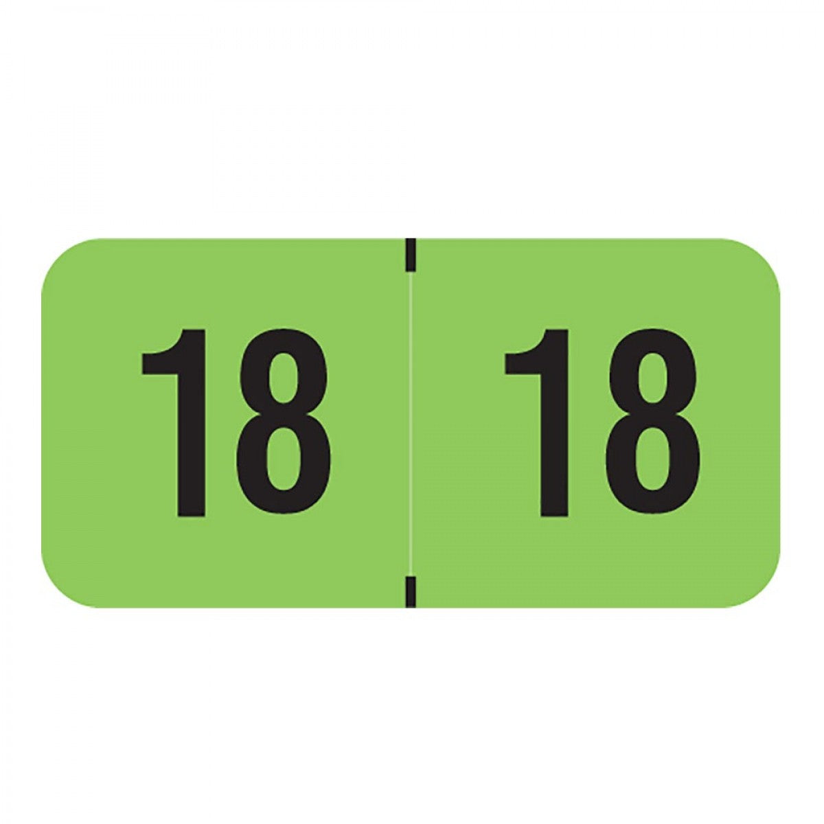 Pma Compatible Color Code Label Year "18" 1-1/2 X 3/4 Fluorescent Gree ...