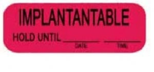 Healthmark Preprinted Message Labels - Implantable Black on Red Label ...