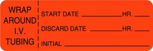 Centurion Centurion Nursing IV Tubing Labels - Fluorescent Red Wraparo ...