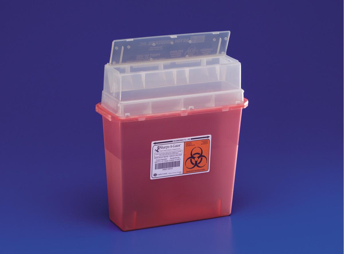 Sharps Container w / Tortuous Path Lid by Cardinal Health — Grayline ...