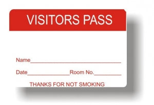Laguna Coast Associates Visitor Pass Labels - Visitor Pass Label, Red ...