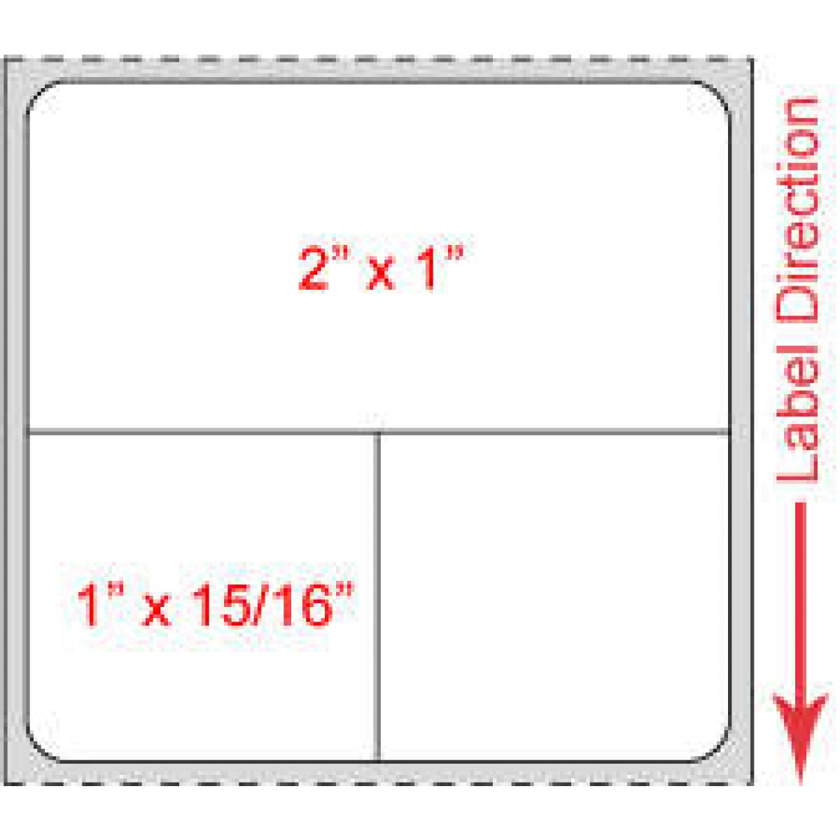 Label Cerner Direct Thermal Paper Permanent 1" Core 2" X 1.9375 White ...