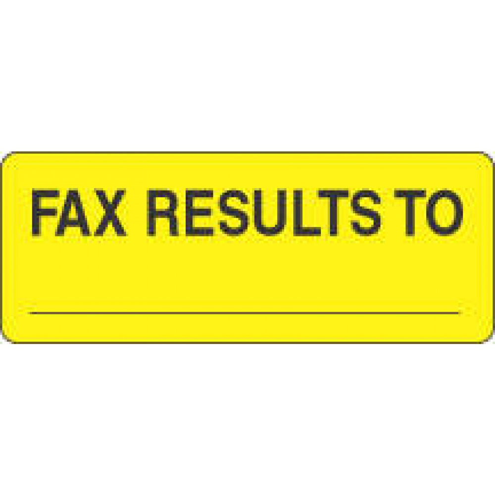 Lab Communication Label (Paper, Permanent) Fax Results To 2 1/4" X 7/8 ...